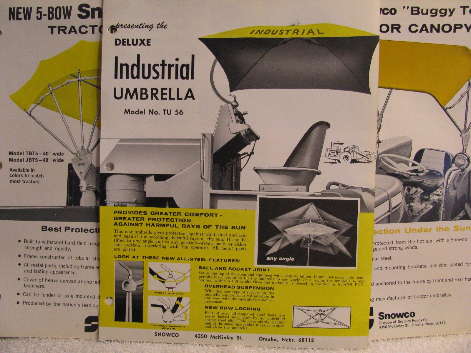 Three 1978-79 SnowCo BuggyTop/Umbrella/Canopy Brochures Deluxe ...