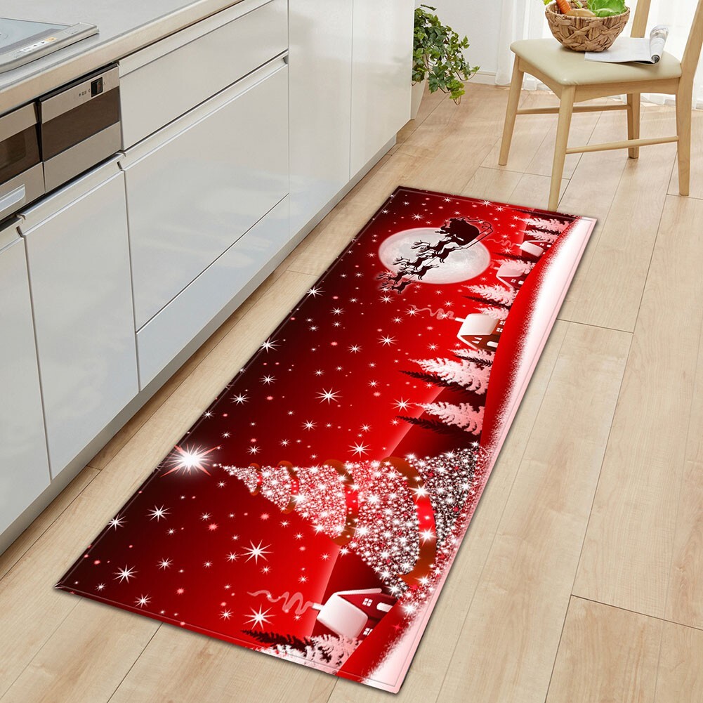 Elegant Christmas Kitchen Rug Durable and Practical Carpet for Festive ...