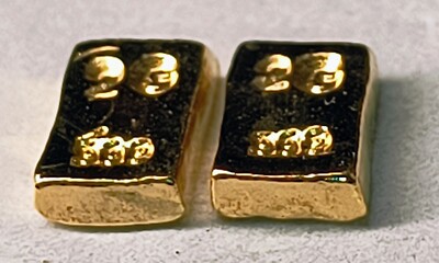 2 Gram Solid 24ct Gold Bar 999.9 Pure Fine Bullion AU Poured Nugget ...