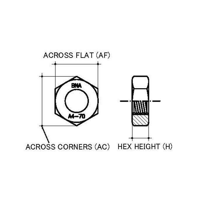 Pack of 1 Stainless A4 316 Thin Lock Nut 5/8 x 18 TPI UNF ANSI B18.2.2 ...