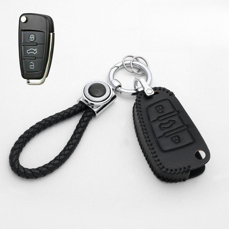 Genuine Leather Car Key Case Cover For Audi A1 A3 A4 A6 A8 Q3 Q5 Q7 R8 ...