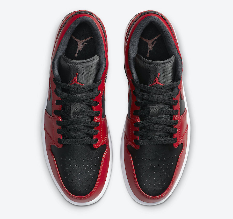Air Jordan 1 Low Reverse Bred Black Red [553558-606] Size 7-13 Classic ...