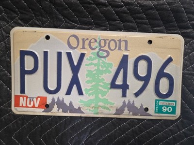 1990 OREGON PINE TREE LICENSE PLATE PUX 496 | eBay