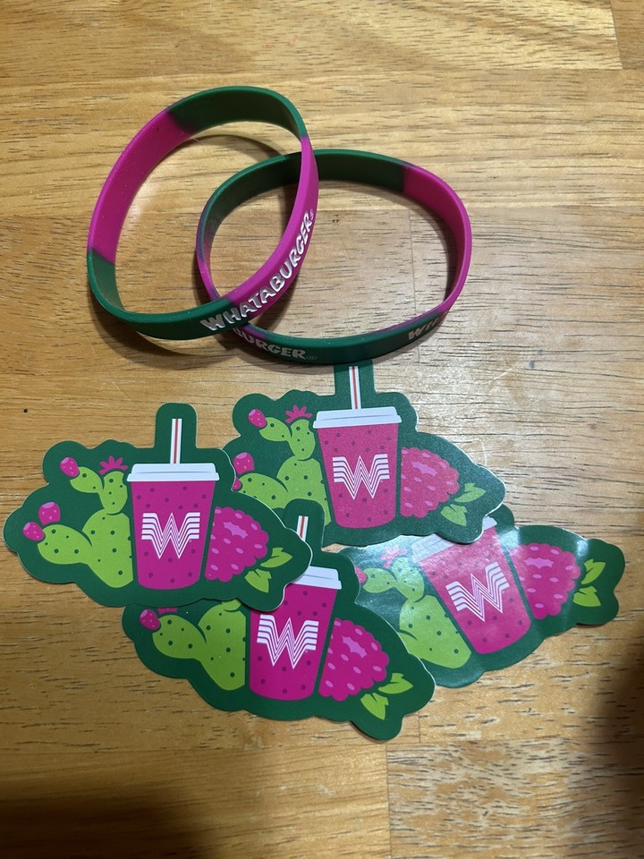 WHATABURGER Collector 6 Cups With Reusable Lid, 4 Stickers And 2 Wrist ...