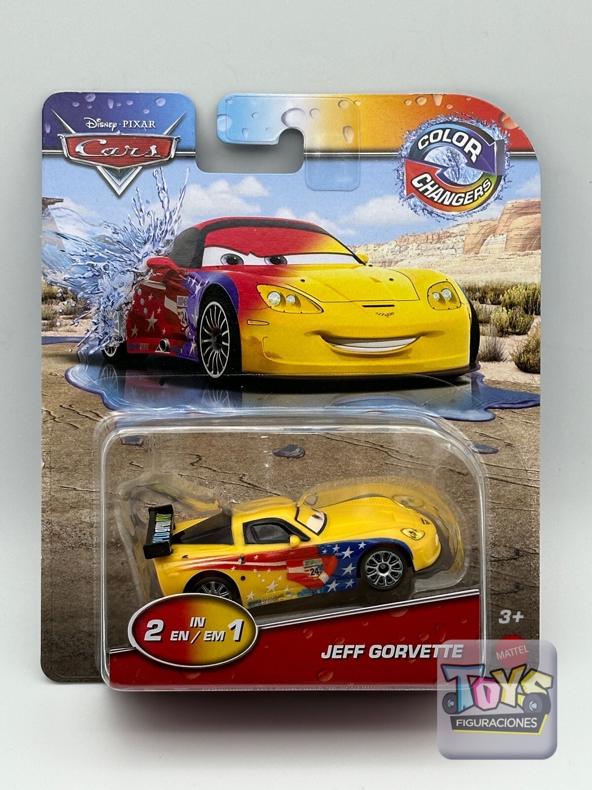 Disney Piixar Cars Jeff Gorvette Color Changers Yellow & Red New 2024 ...