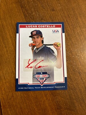 Lucas Costello 2017 USA Baseball Stars Red Ink Auto #33 Wake Forest ...