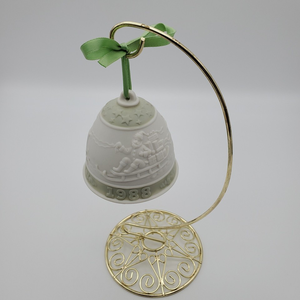 Vintage Lladro Christmas Bell Porcelain 1988 Second Annual Ornament EUC ...
