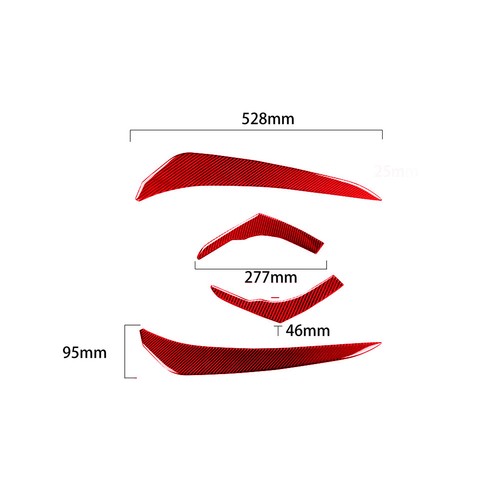 4x Red Carbon fiber Headlight Eyebrow Eyelid Sticker Trim For Toyota ...