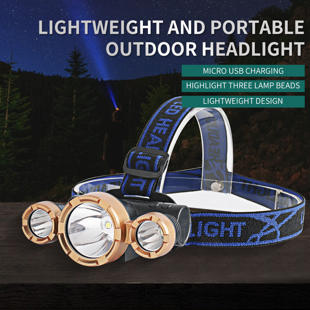 3LEDs Headlamp Head Torch Lamp Light Headlight Flashlight Camping ...