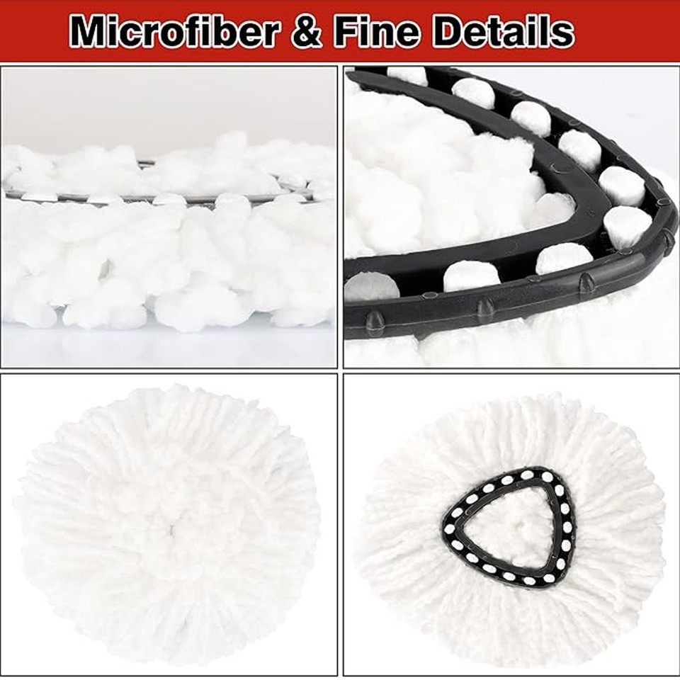 2-16 Pack Spin Mop Replacement Head Mop Refill For Ocedar Triangle ...