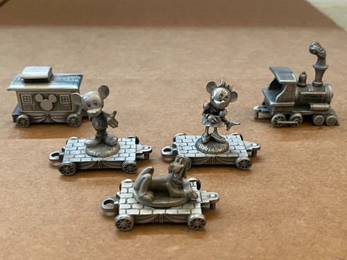 Walt Disney Express 5 Piece Pewter Train Set Mickey Minnie, Pluto Used ...