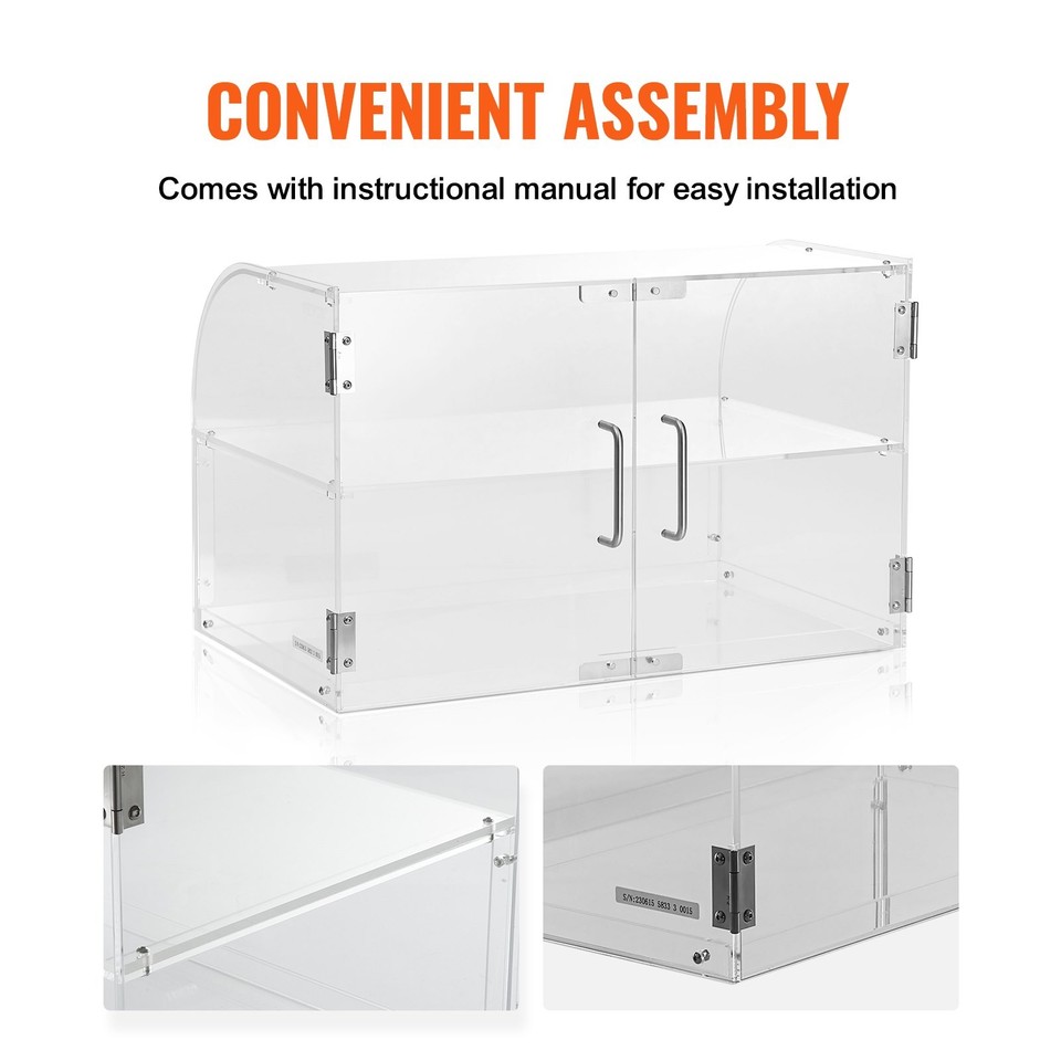 Pastry Display Case, 2-Tier Commercial Countertop Bakery Display Case ...