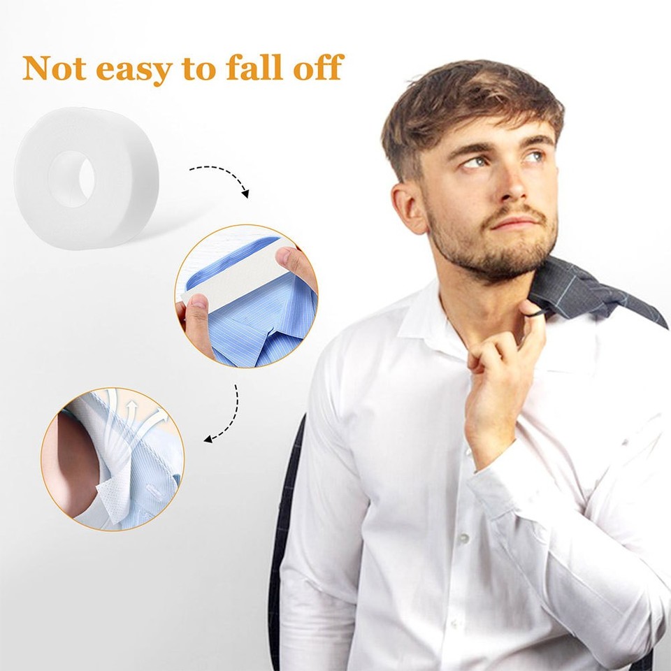 5 Rolls Collar Stain Protector Tape Self Adhesive Disposable Sweat Pads ...
