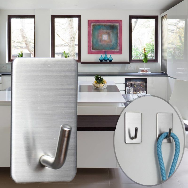 Stainless Steel Bathroom Wall Hooks for Key Bag Coat Hanger Towel ...