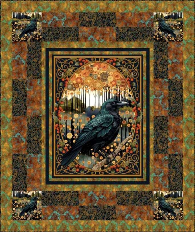 Henry Glass - Crow-Mazing - 36" X 43" Crow Panel - Ochre/Multi | eBay