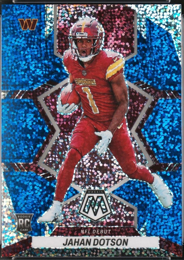 2022 Panini Mosaic - NFL Debut Jahan Dotson #280 Blue Sparkle Prizm (RC ...