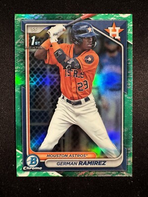 2024 Bowman Chrome 1st German Ramirez Green Lunar Glow #BCP-93 Houston ...
