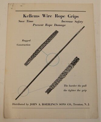 Brochure Kellems Wire Rope Grips Roebling John A Roebling's Sons c1934 ...