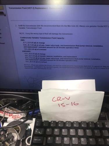 4 QTS Honda Genuine OEM CVT Fluid 08200 - HCF2 ( For Civic,Accord,Crv 2 ...