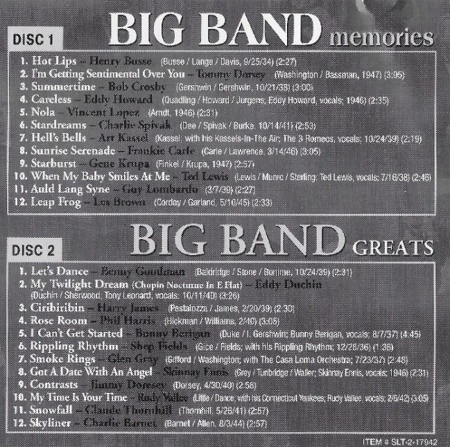 "Big Band Memories/Big Band Greats." Used Audio CD | eBay