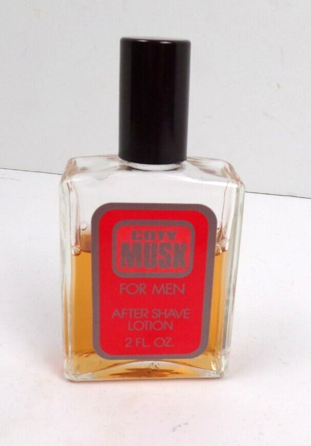 Vintage Coty Musk For Men After Shave Lotion 2 Ounce Bottle Red Paper ...