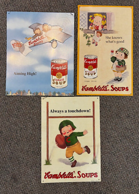 Vintage Campbell Soup Metal Signs LOT of 3 - AAA Sign Co. Collectible ...