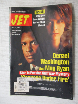 JET MAGAZINE JULY 15, 1996 DENZEL WASHINGTON MEG RYAN COURAGE UNDER ...