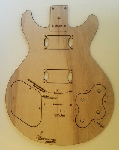 Custom Hybrid Les paul DCpro Guitar Body Template 4Tele Neck 3ply ...