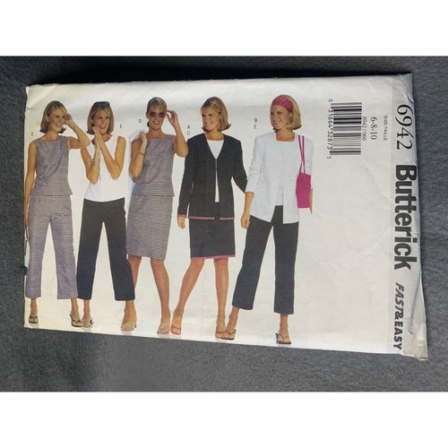 Butterick Misses Jacket Top Skirt Pants Sewing Pattern sz 6 8 10 6942 ...
