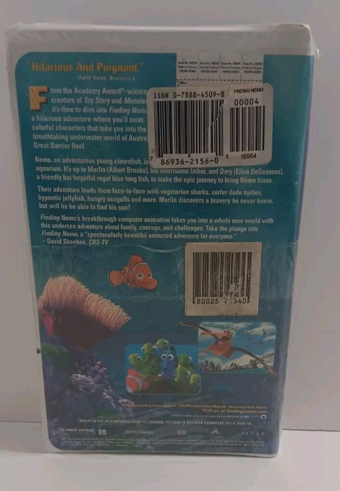 Finding Nemo (VHS, 2003) new in box, sealed by pixar vintage vhs ...