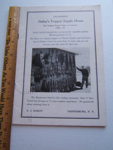 VINTAGE 1960-61 DAILEY'S TRAPPER SUPPLY HOUSE CATALOG OGDENSBURG, NY | eBay