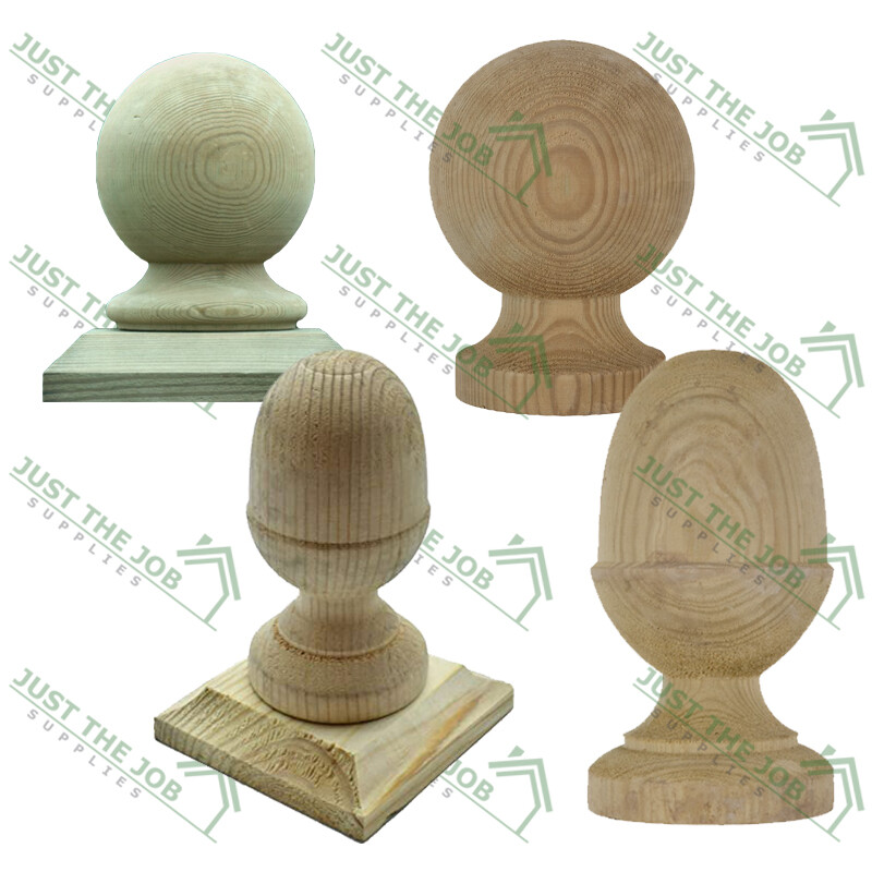 6 Inch Round Wood Post Finials Decorative Fence Post Finial For