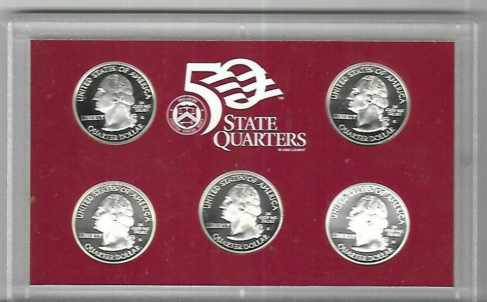 2004 & 2005 S Mint Silver State Quarters Proof Set in Box Free Shipping ...
