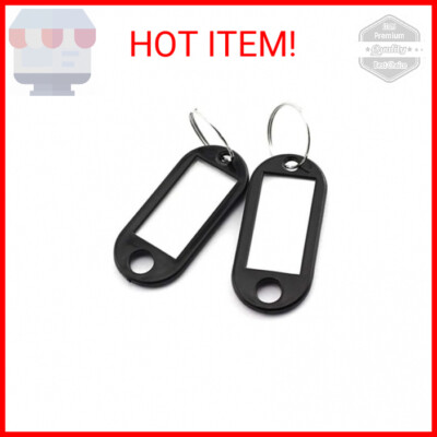Lind Kitchen 40pcs Black Key Ring Label Tags Plastic Keys Holder and ...