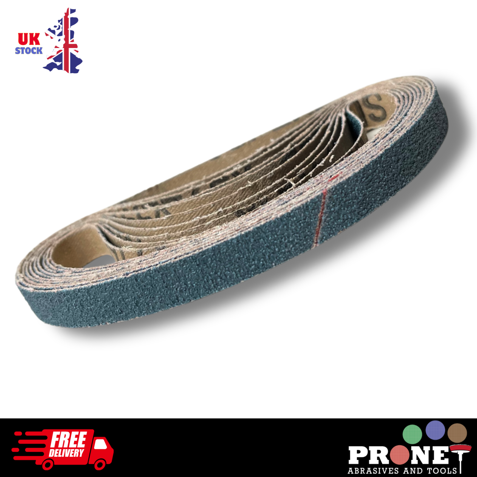 File Sanding Belts- Zirconia- 10 x 330mm - P40, P60, P80 & P120 - Packs ...