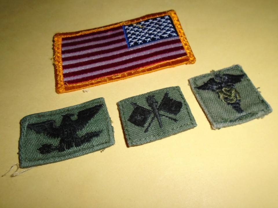 4 US Army Patches: USA Flag + COLONEL Rank + SIGNAL Corps + MEDICAL ...