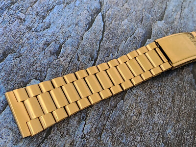 VINTAGE SEIKO BRACELET 20MM Straight End RARE president Style Gold ...