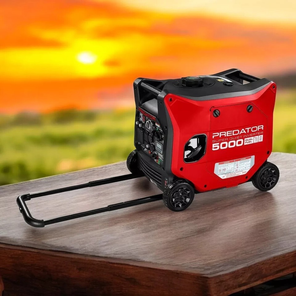 Predator 5000 Watt Inverter Generator Dual Fuel W/ Remote Start Camping ...