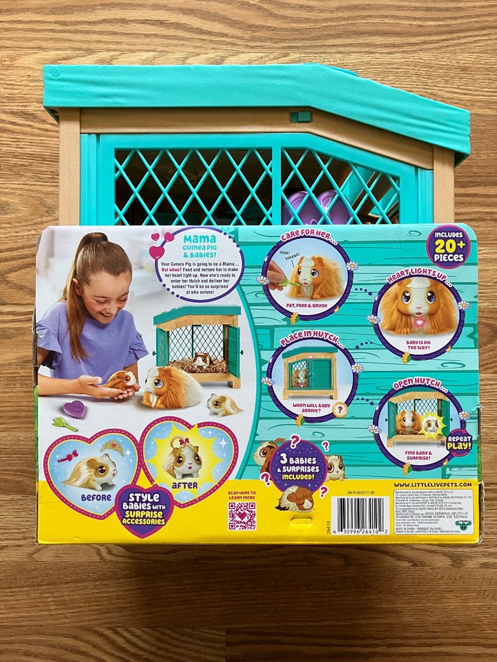 BRAND NEW Little Live Pets Mama Guinea Pig toy with Hutch and 3 ...
