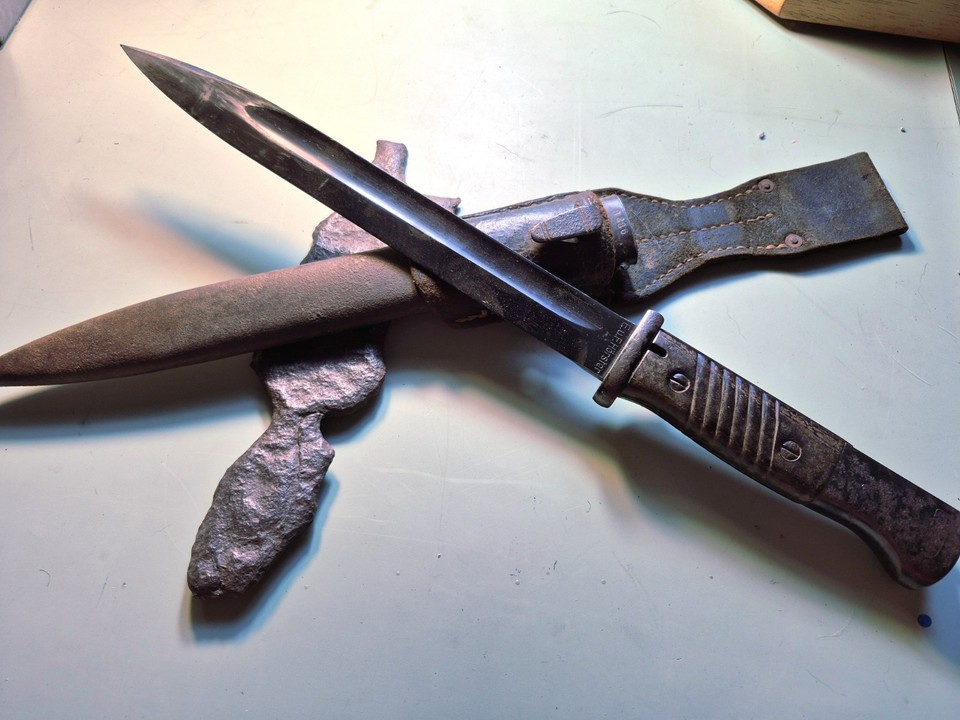 GERMAN K98 MAUSER BAYONET w SCABBARD, SHEATH, WWII SWORD, ENGRAVING | eBay