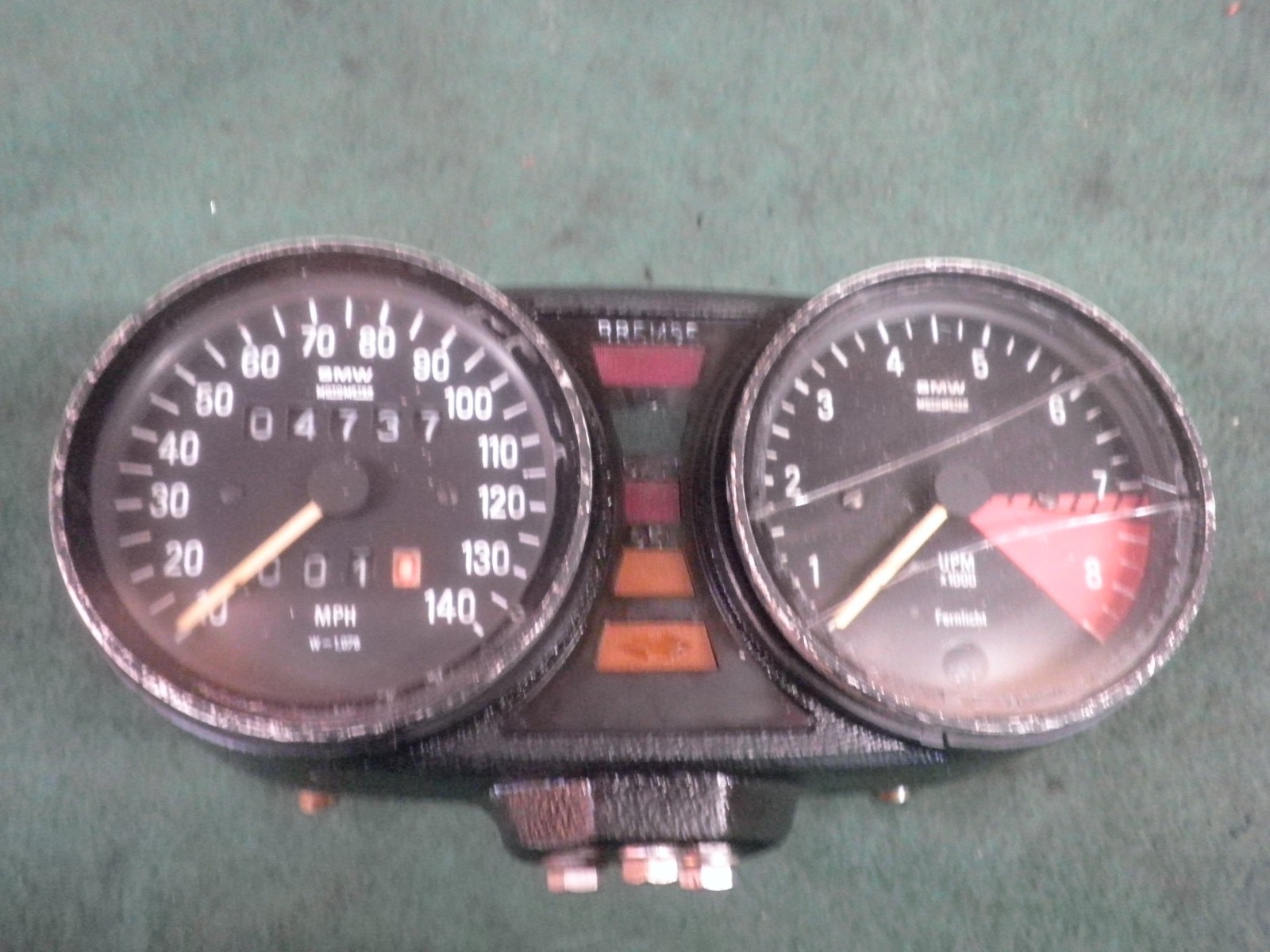 BMW Motorcycle Airhead white face 1974 Speedometer/ Tach & pod 1.078 ...