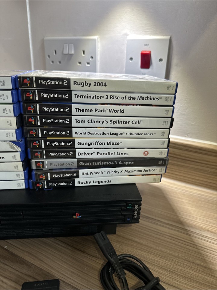 Sony PlayStation 2 PS2 Bundle with Controller 2 Memory Cards and 20 ...