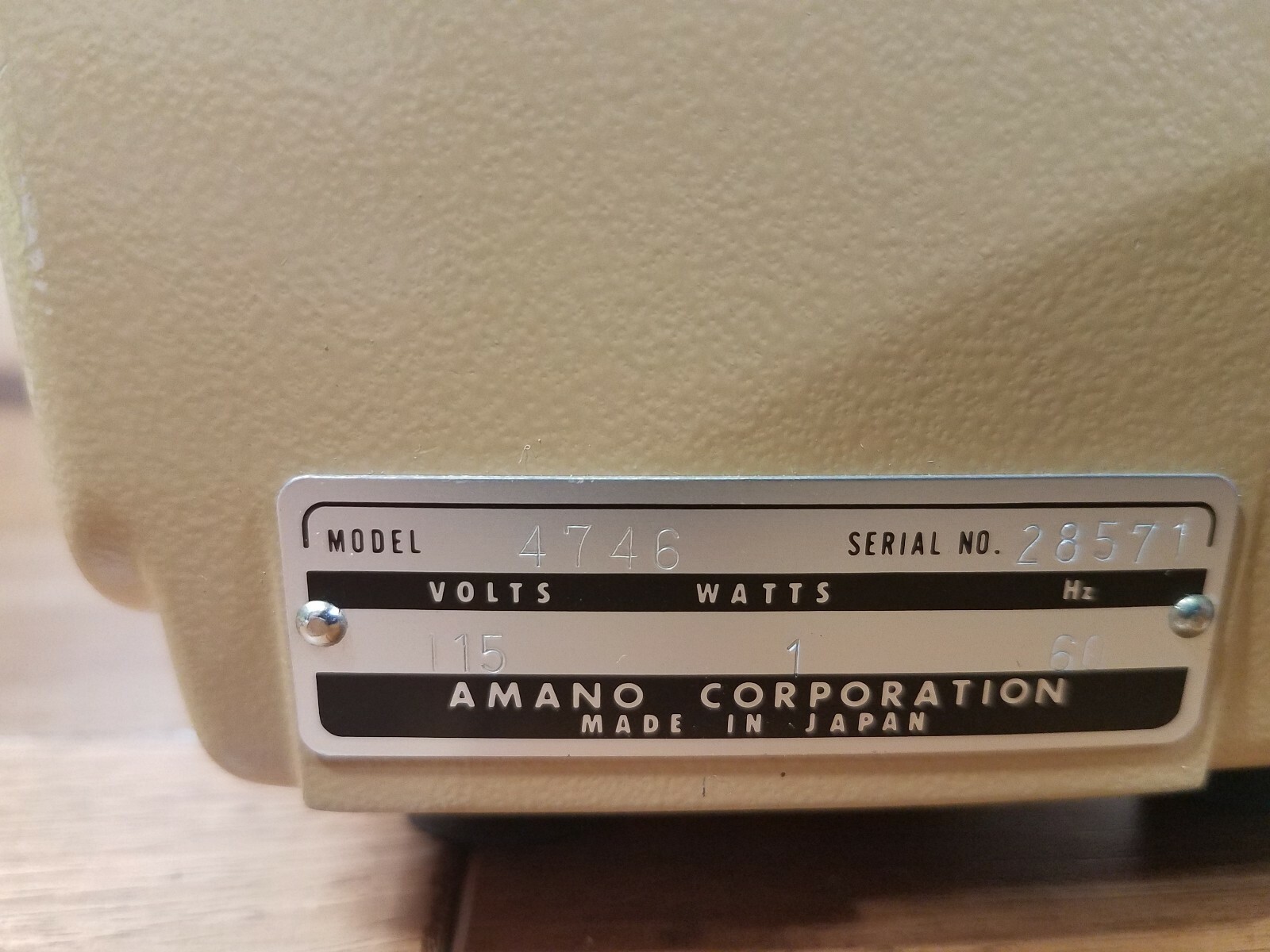 Vintage Amano Automatic Time & Date Stamp Card Punch Stamp Machine ...