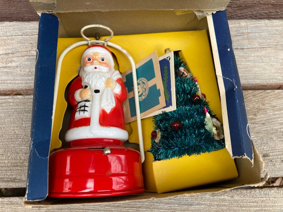 VTG 1950'S BATTERY OPERATED TWINKLE TWINKLE CHRISTMAS TREE SANTA CLAUS ...