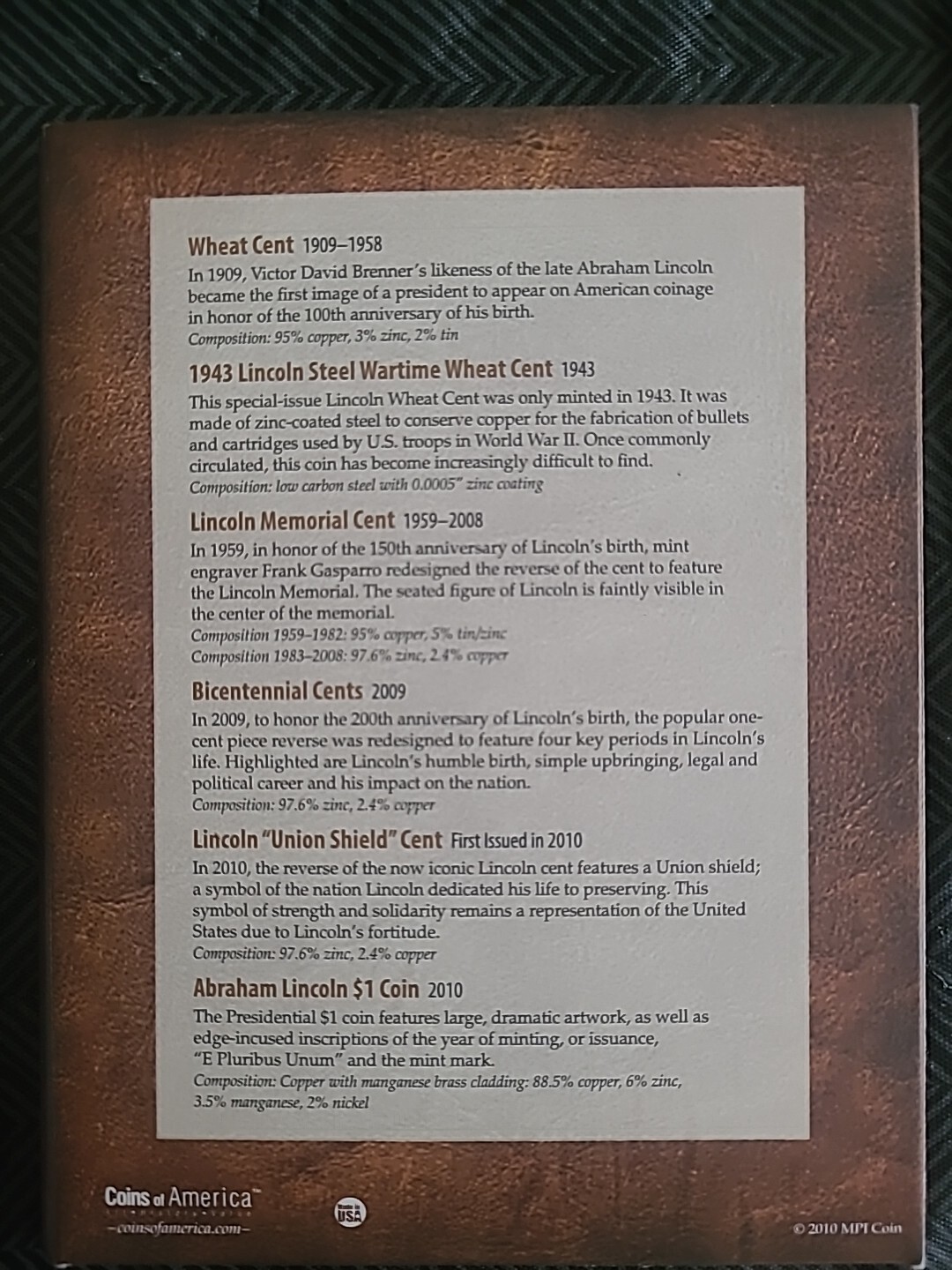 Abraham Lincoln Legacy Collection 2010 Coin Set | eBay