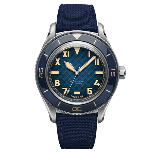 Undone Basecamp Cali Vintage Automatic Steel Blue Fabric Men's Watch | eBay