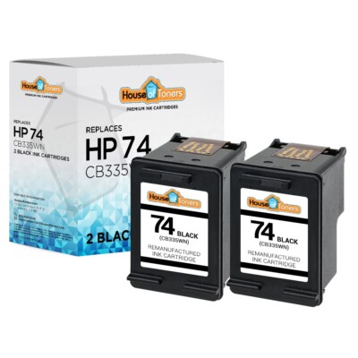 2-pk for HP 74 Black Ink for Deskjet D4260 D4263 D4268 D4280 D4360 ...