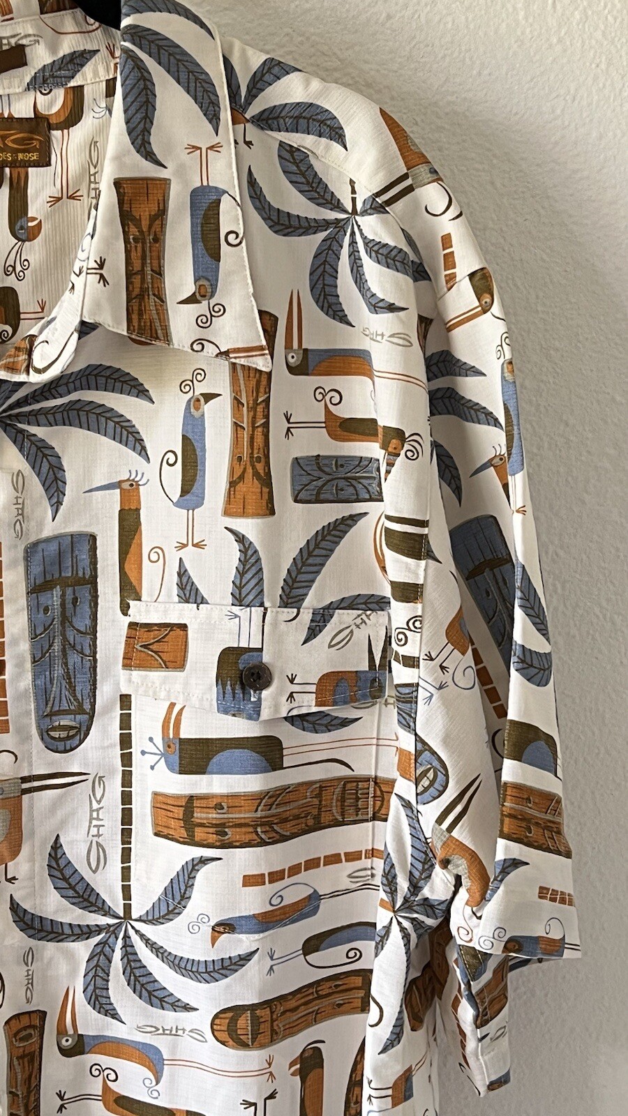 Shag Toes On The Nose Tiki Hawaiian Shirt Men's XL Tikis Palm Trees ...