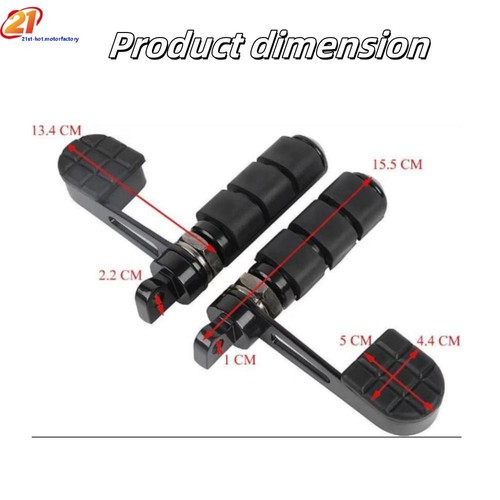 2X Black Stirrup Foot Pegs W/Heel Rest Fit For Harley Dyna Sportster ...