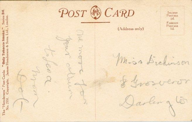 PRINTED GLAMOUR POSTCARD, TOBACCO SMOKE SERIES BY TOM PEDDIE, PUB ...